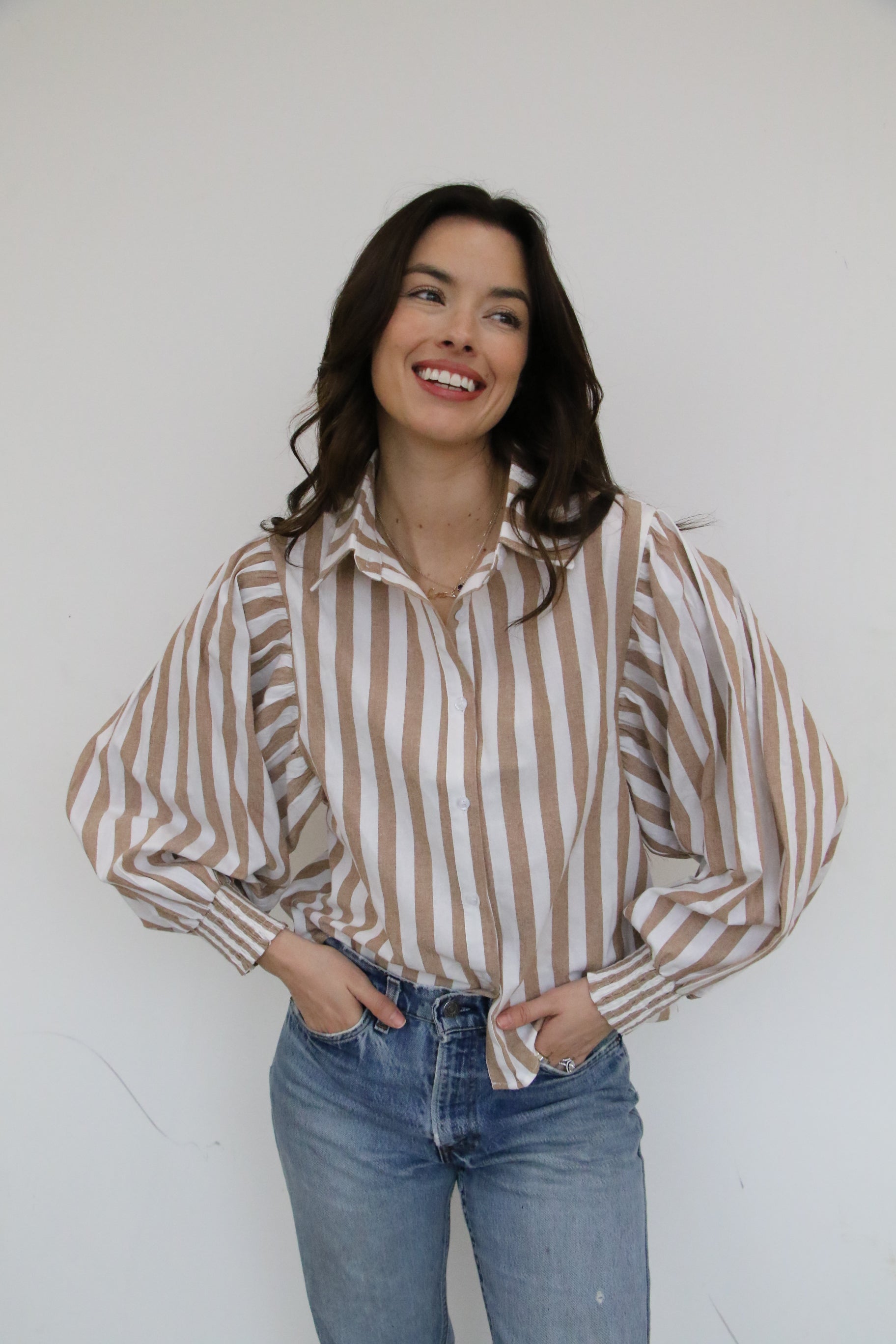 TH23 TAN STRIPE TOP (7 Piece) 42F – Turquoise Haven